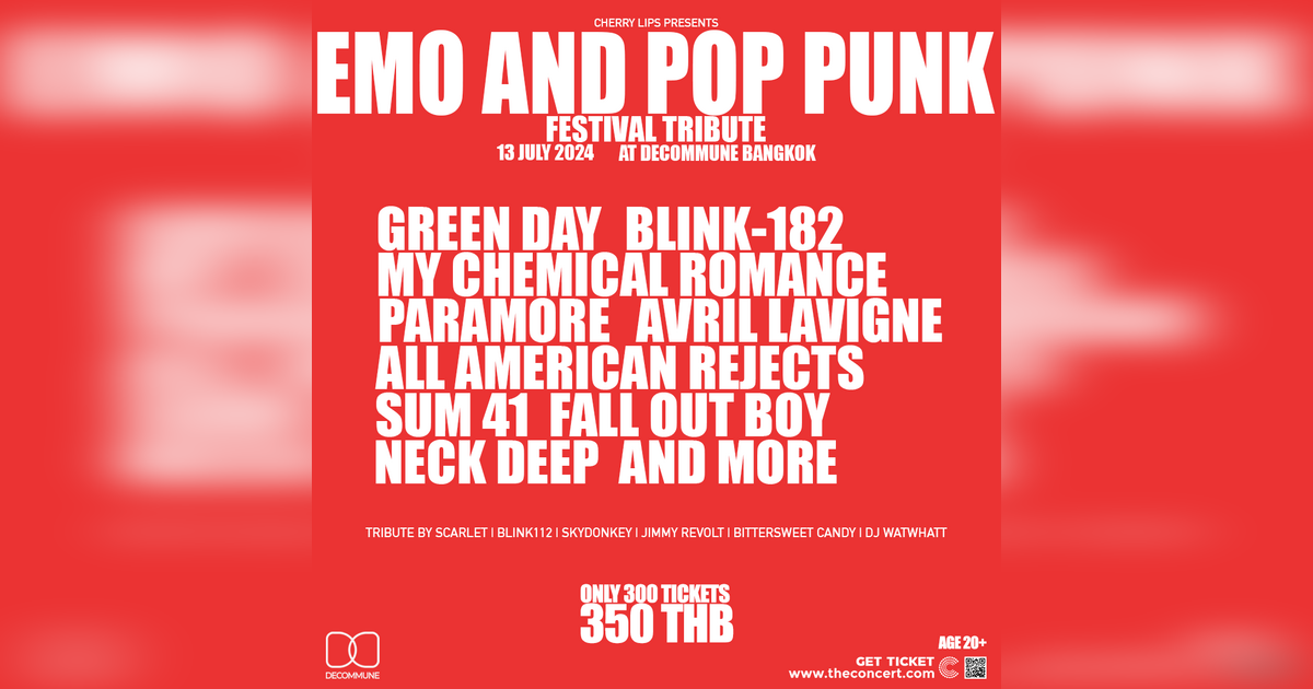 Cherry Lips presents “Emo and Pop Punk Festival” Tribute